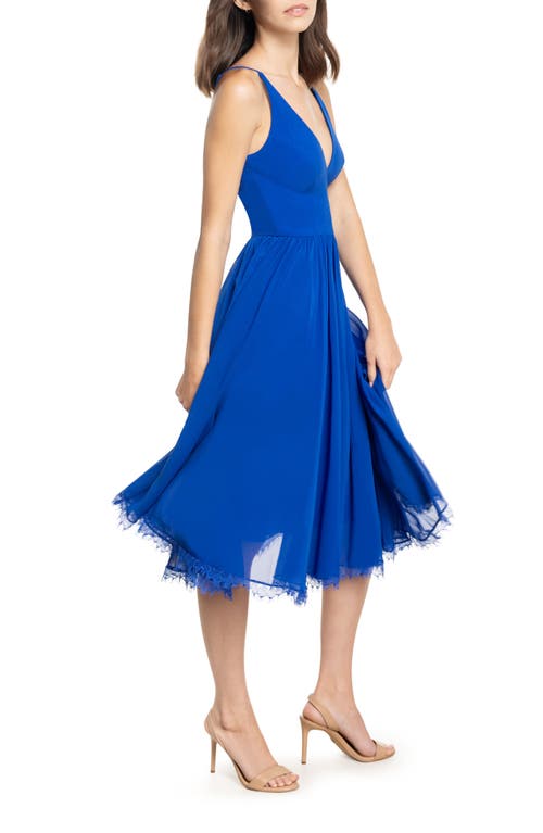 DRESS THE POPULATION Dress the Population alicia mixed media midi dress